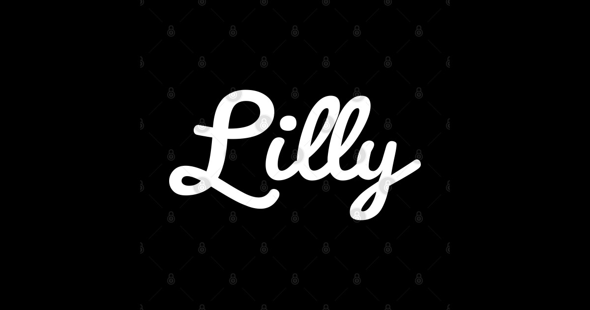 Lilly White Cursive Script Typography Lilly Sticker Teepublic