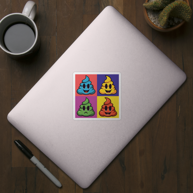 Poop Emoticon Pop Art - Pop Art - Sticker | TeePublic