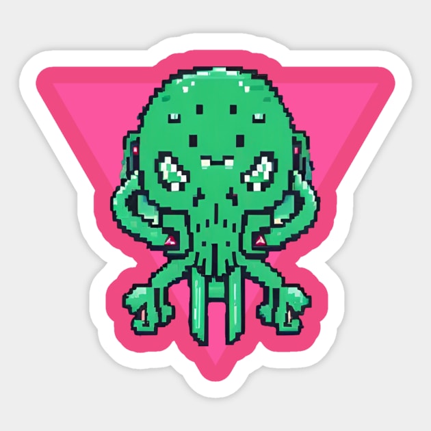Mini Cthulhu - Pink Pixel - Cthulhu - Sticker | TeePublic