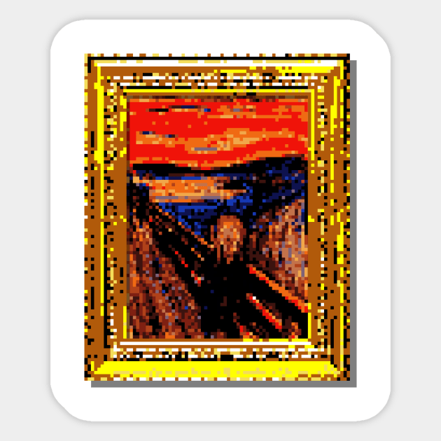 8-Bit The Scream - 8 Bit - Sticker | TeePublic