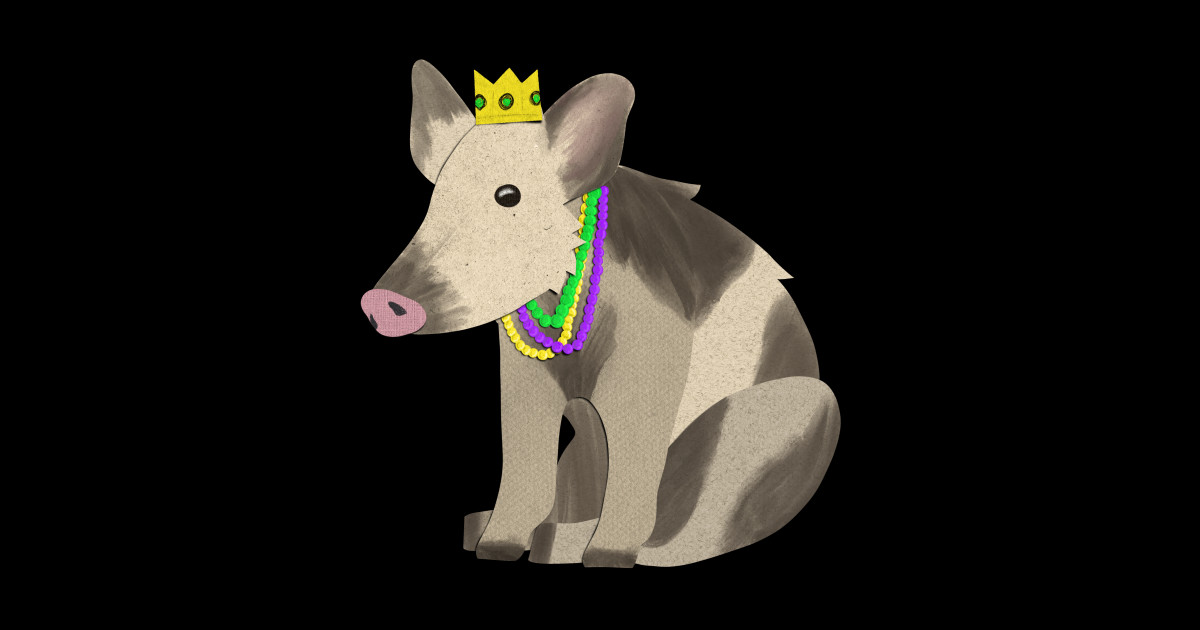Paper craft Mardi Gras pig - Pig - Sticker | TeePublic