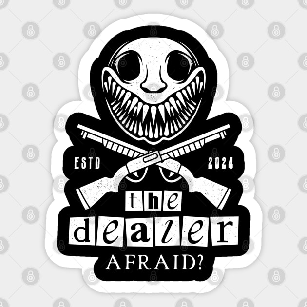 Shotgun Against The Dealer - Buckshot Roulette - Sticker | TeePublic