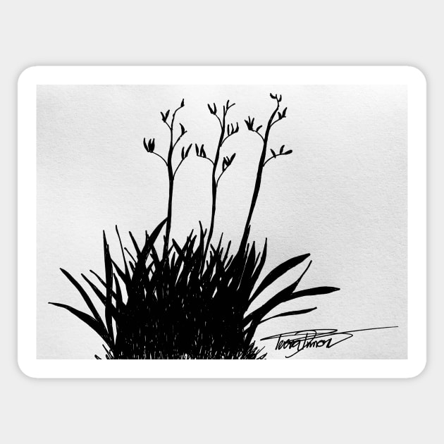 Harakeke silhouette - Flax - Sticker | TeePublic
