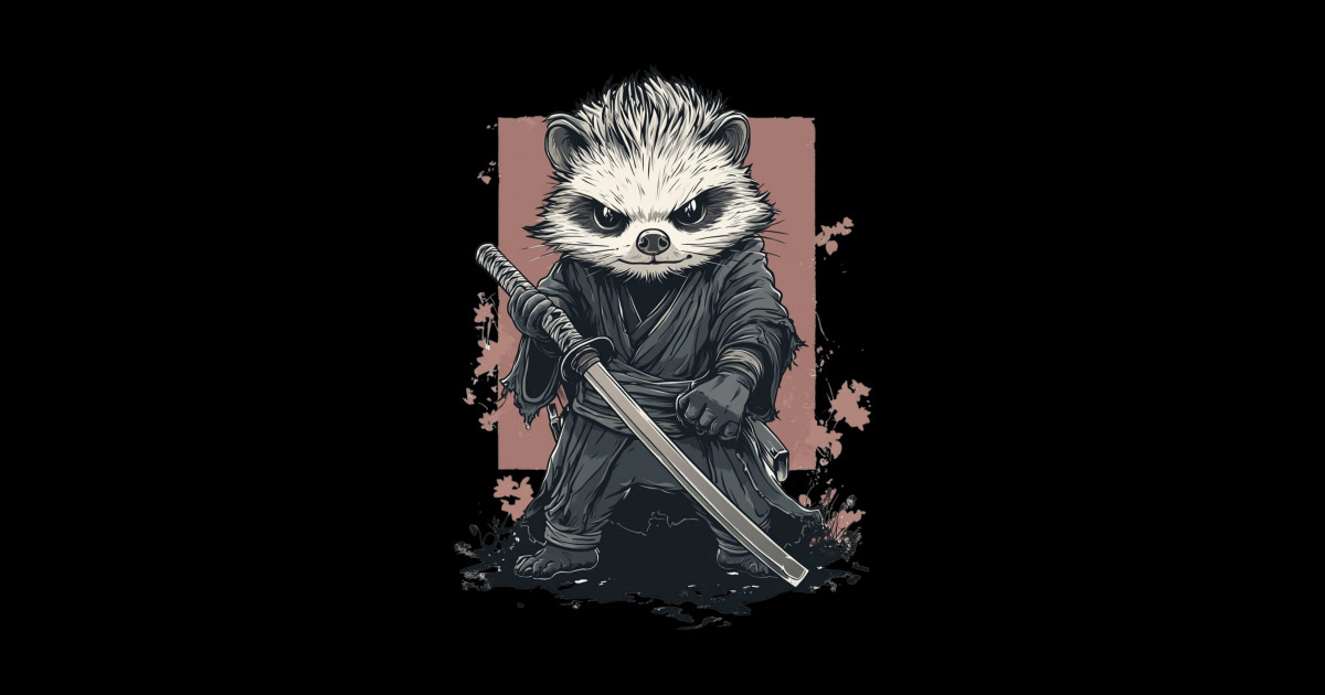 Pink Hedgehog Samurai - Hedgehog - Sticker | TeePublic