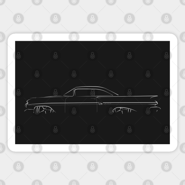 1959 Chevy Impala - profile stencil, white - Impala - Magnet | TeePublic