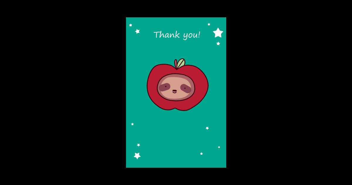 Thank You - Sloth Apple Face - Sloth - Magnet | TeePublic