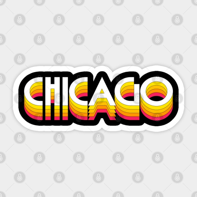 Chicago / Retro Style Typography Design - Chicago - Sticker | TeePublic