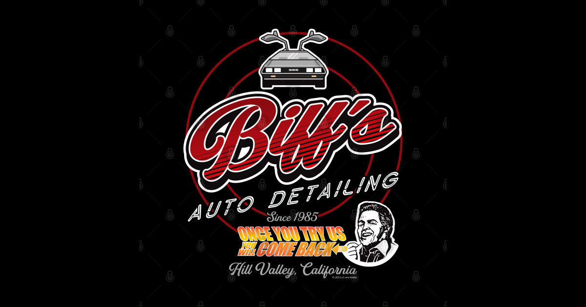 Biff's Auto Detailing Sign - Back To The Future - Sticker | TeePublic