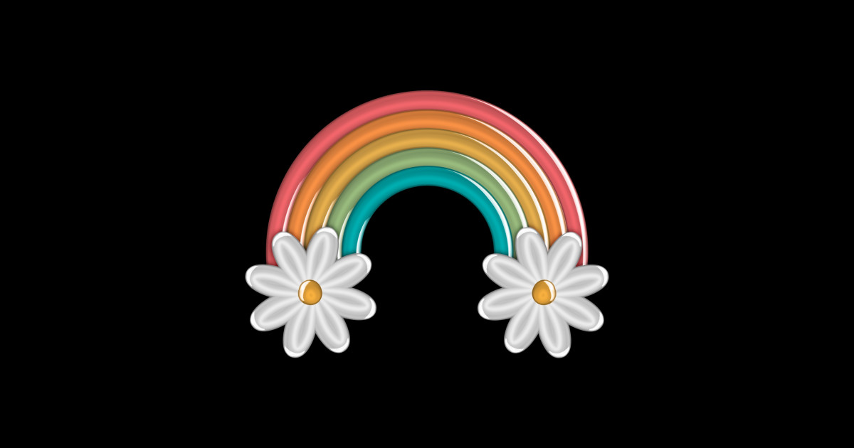Rainbow Flower - Rainbow Flower - Sticker | TeePublic