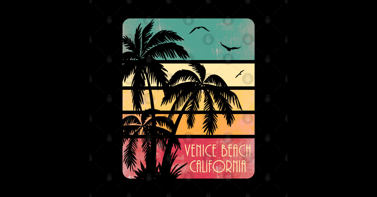 Venice Beach Vintage Summer - Venice Beach - Sticker | TeePublic