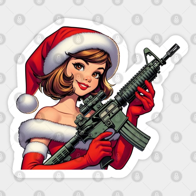 Santa Lina tacticute - Waifu - Sticker | TeePublic