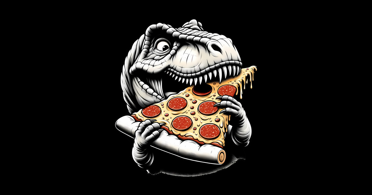 Funny Pizza T rex Dinosaur, Pizza Lover - Dinosaur - Sticker | TeePublic