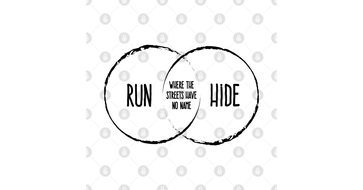 Run and Hide Venn Diagram - Venn Diagram - T-Shirt | TeePublic