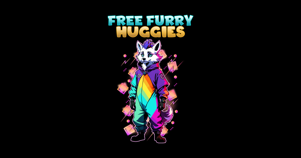 Free Furry Huggies I Cute Dog Fursuit Cosplay - Furry - Sticker | TeePublic