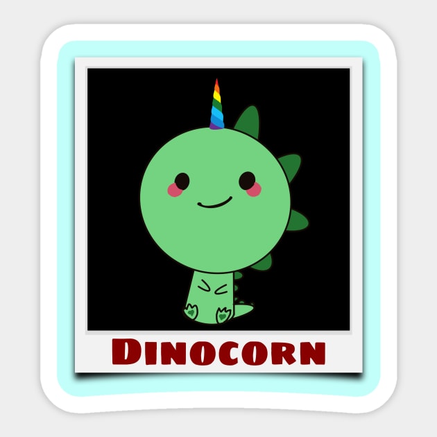 Dinocorn - Cute Dinosaur Pun - Dinosaur - Sticker | TeePublic