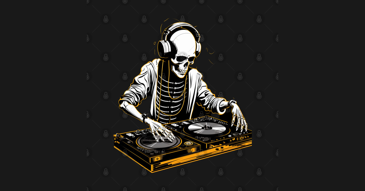 DJ Skeleton - Skeleton - T-Shirt | TeePublic