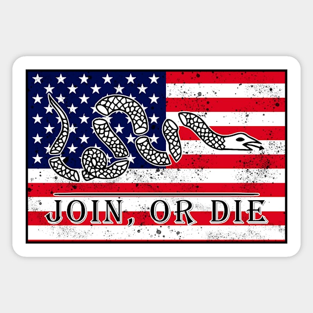 Join or Die American Flag - Join Or Die - Sticker | TeePublic