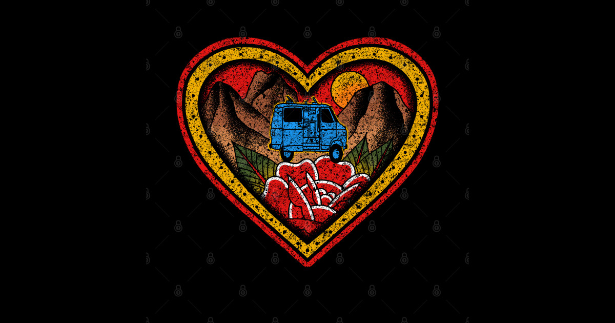 Traditional Heart Vanlife tattoo - Vanlife - Sticker | TeePublic