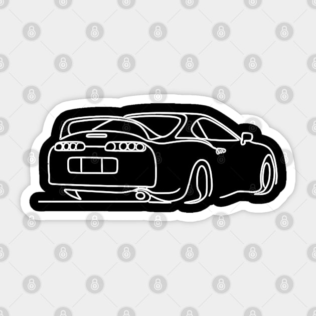 Toyota Supra Mk4 Line Drawing - Supra - Sticker | TeePublic