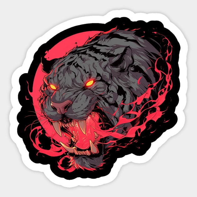 angry tiger - Angry Tiger - Sticker | TeePublic