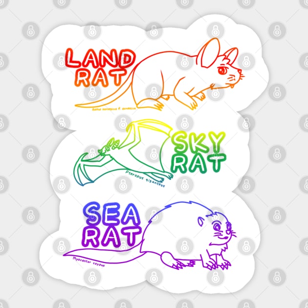 All Terrain Rats (Rainbow Version) - Rad Rat Studios - Sticker | TeePublic