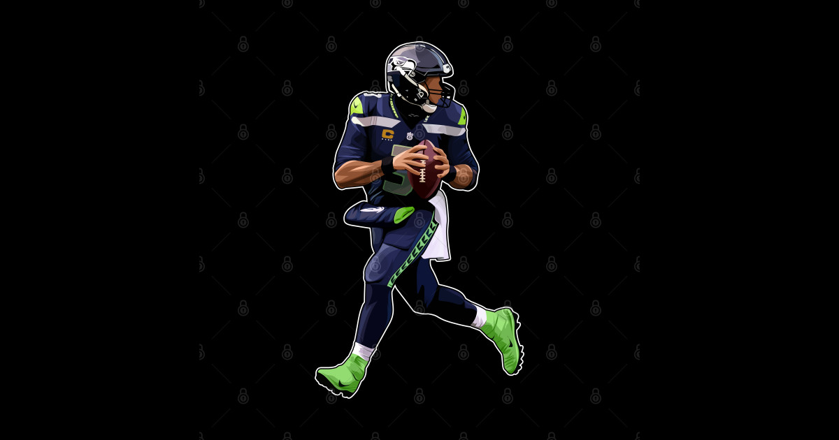 Russell Wilson #3 Look To Pass - Russell Wilson - Sticker | TeePublic