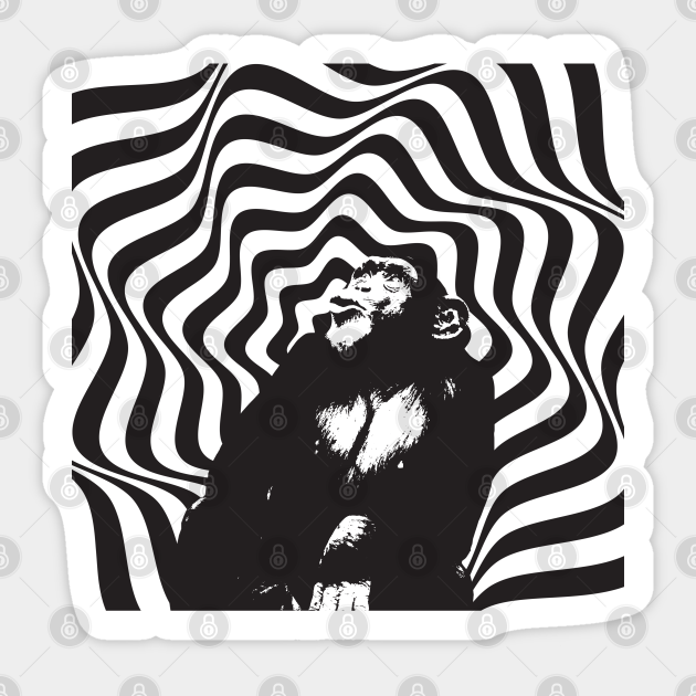 Psychedelic Ape - Psychedelic - Sticker | TeePublic