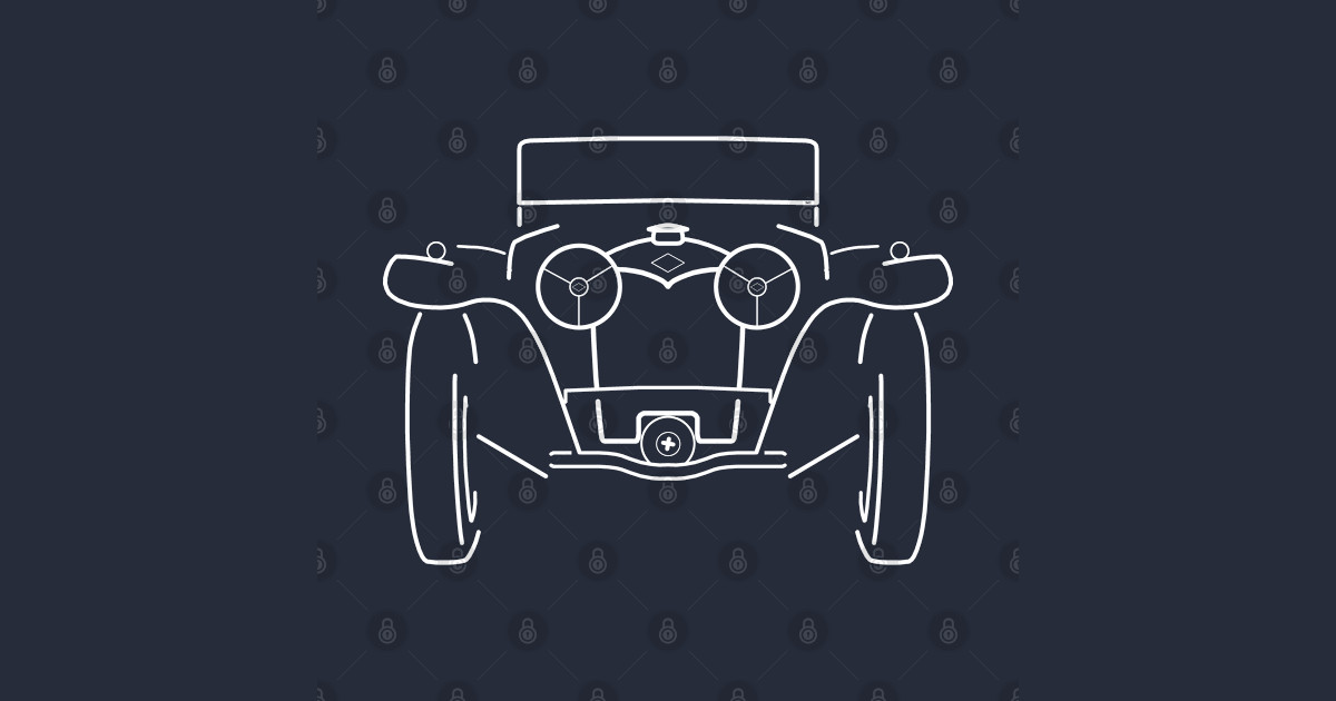 Riley MPH British classic 1930s sports car white outline - Riley - T ...