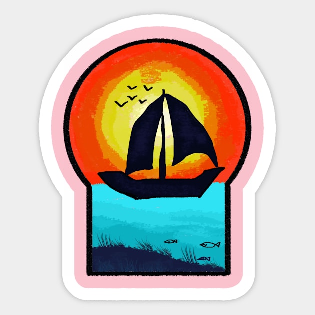 ship in keyhole - Ship In Keyhole - Sticker | TeePublic