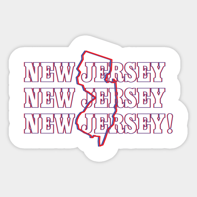 New Jersey State Map & Label - New Jersey State - Sticker | TeePublic