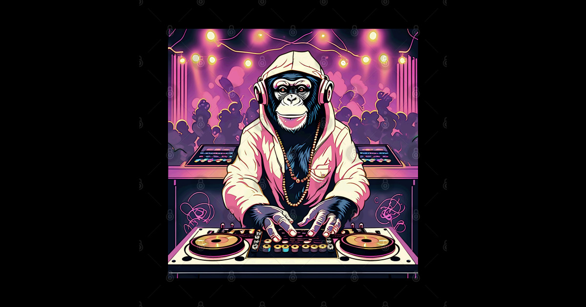 chimp dj 2025 tileartwork - Chimp Dj - Sticker | TeePublic