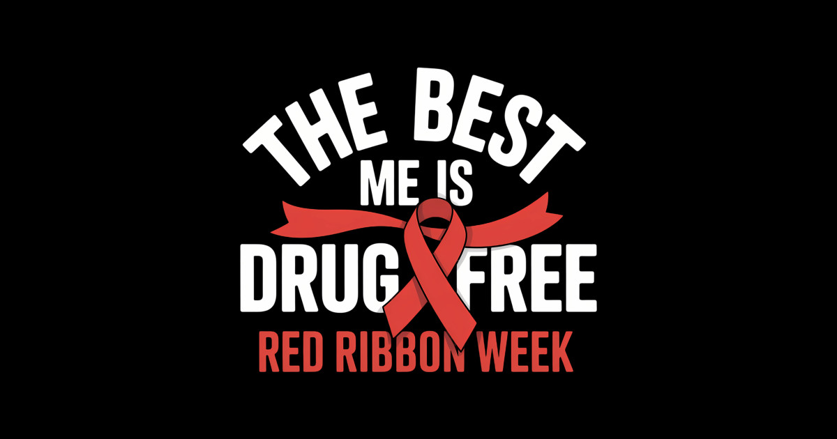Drug Free We Wear Red Ribbon Week Awareness - Awareness - Magnet ...