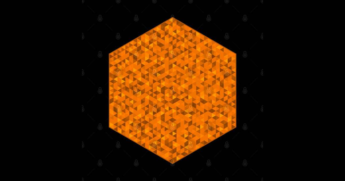isometric orange triangles in hexagon - Polygons - Sticker | TeePublic