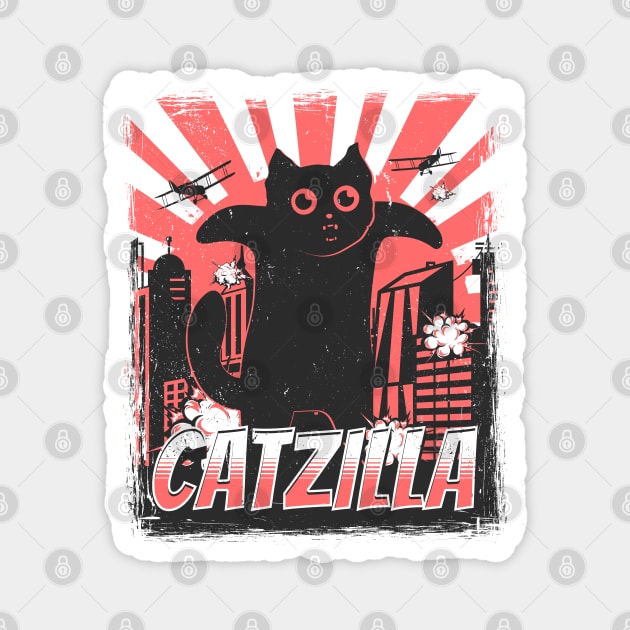 Catzilla Kaiju Cat - Catzilla - Magnet | TeePublic