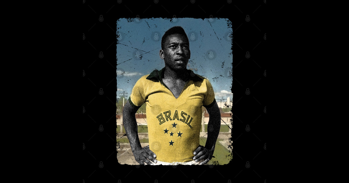 Pele 90s Style - Football - Sticker | TeePublic