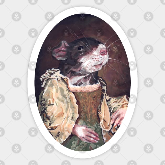 the "crooked" Lady Pixel - Rat - Sticker | TeePublic