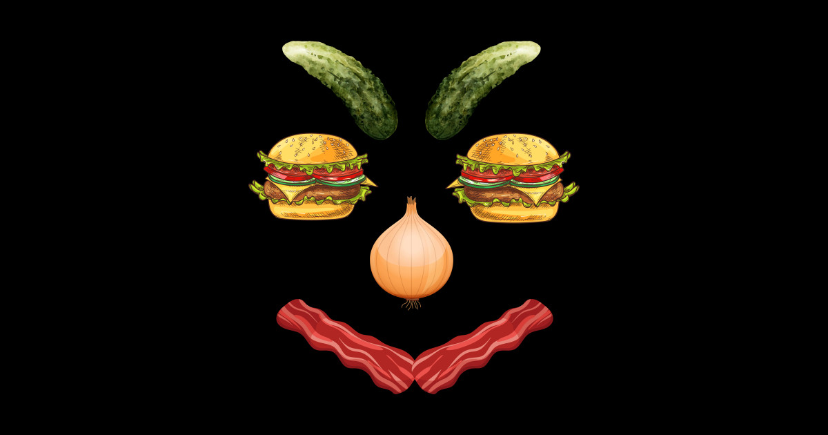 Cheeseburger face - Funny Face - Sticker | TeePublic