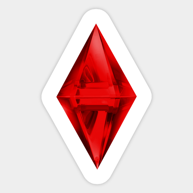 Sims red Plumbob Diamond - Sims - Sticker | TeePublic