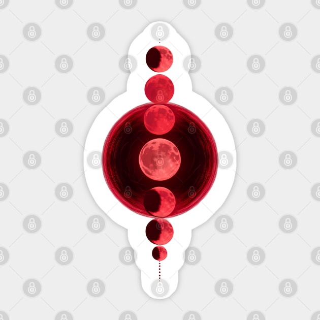 Red moon phases - Blood Moon - Sticker | TeePublic