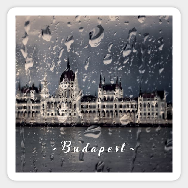 Hungarian Parliament in the Rain - Budapest - Sticker | TeePublic