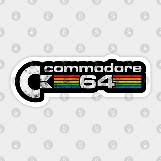 Commodore 64 logo Vintage Texture - Commodore 64 - Sticker | TeePublic