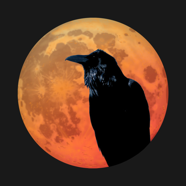 Raven on the blood moon - Raven - Crewneck Sweatshirt | TeePublic