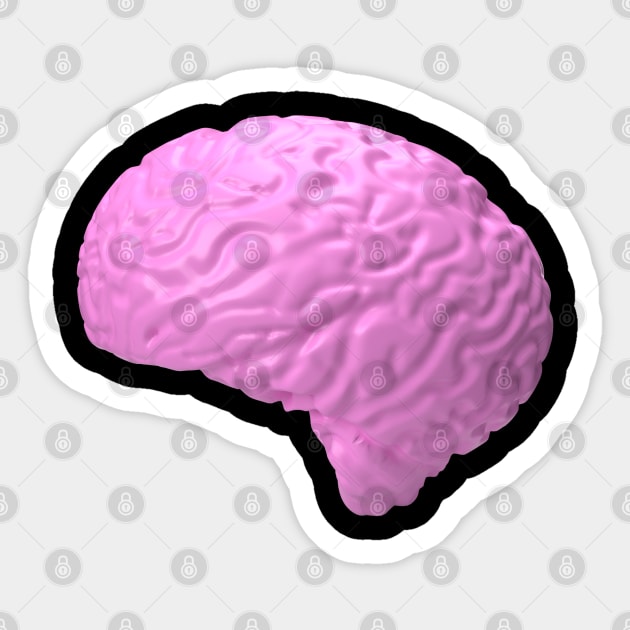 The pink brain - Brain - Sticker | TeePublic