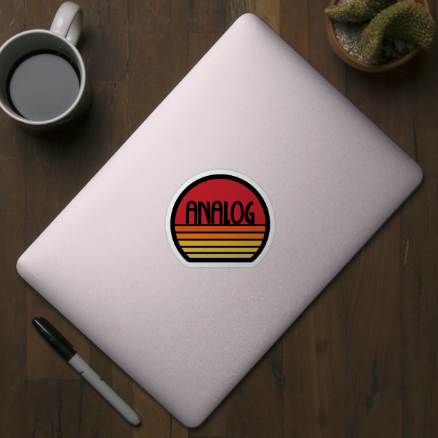 Analog Retro Aesthetic Sunset - Retro Analog Audio Design - Sticker ...