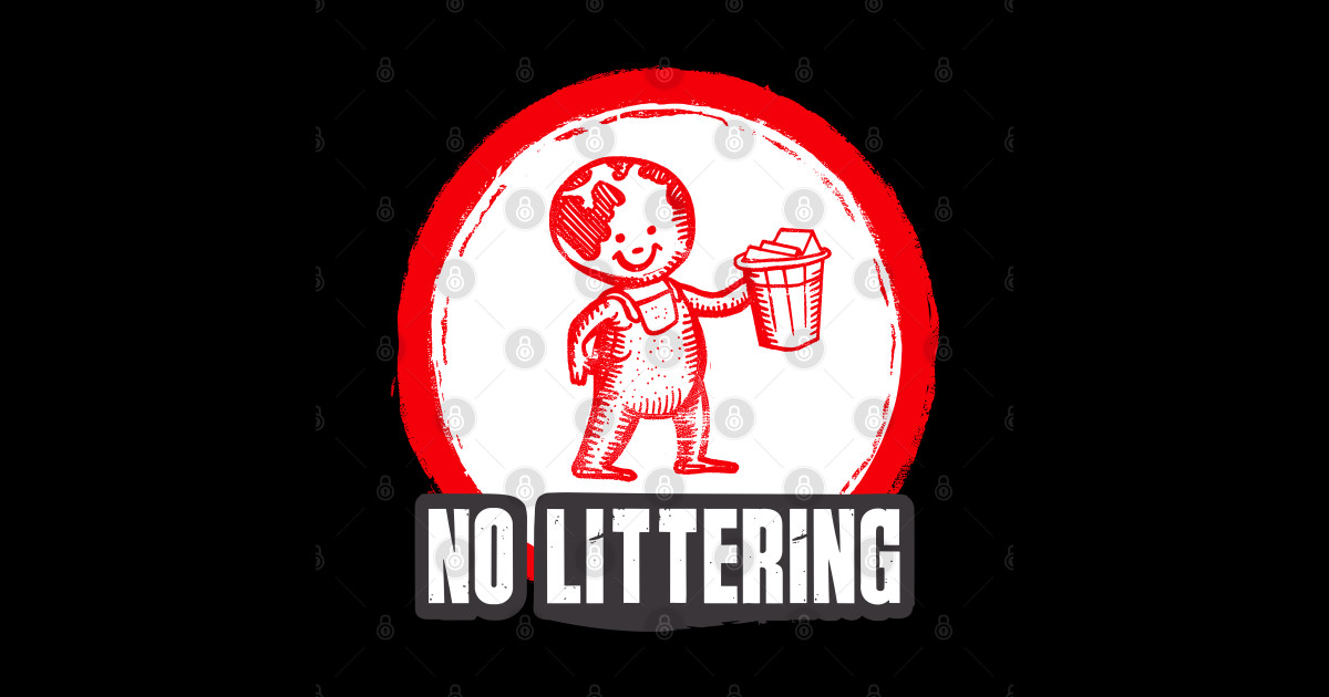 Stop Littering Environment Protection Recycle - No Littering - Sticker ...