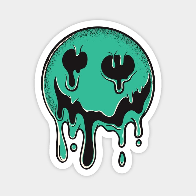 Droopy Smiley Face // Trippy Smile - Smiley Face - Magnet | TeePublic