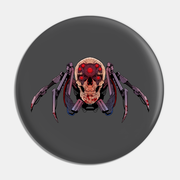 spider-borg - Cyberpunk - Pin | TeePublic