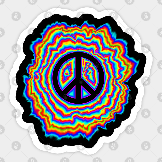psychedelic peace sign - Psychedelic Peace Sign - Sticker | TeePublic