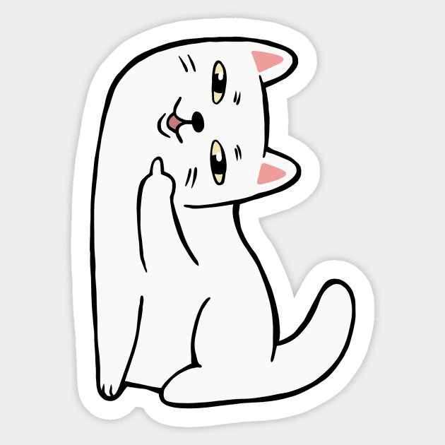 Middle Finger Cat - Middle Finger Cat - Sticker | TeePublic