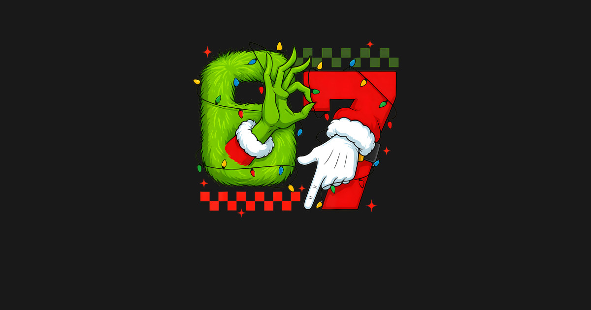 Six Seven 67 6 7 Elf Hand ns - Funny Meme Christmas - T-Shirt | TeePublic